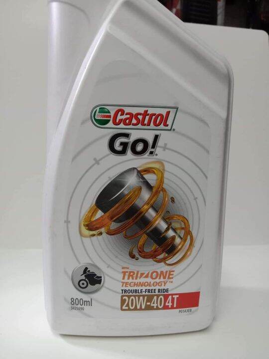 Oil Castrol GO 800ml. TRI -ONE Technology White TROUBLE- FREE RIDE ITS ...