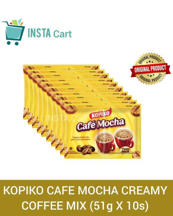 KOPIKO CAFE MOCHA CREAMY COFFEE MIX (51g X 10s) TWIN PACK SACHET ...