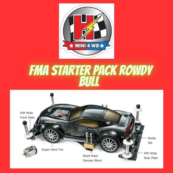 Tamiya Mini 4wd FMA Starter Pack Rowdy Bull , Chassis FMA. | Lazada ...