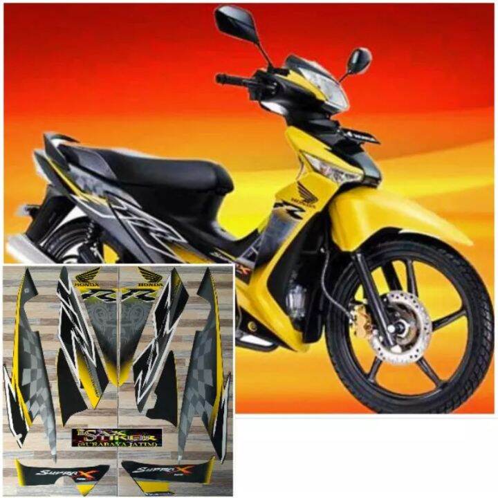 striping original Honda Supra X 125 R kuning hitam tahun 2008 2009 ...