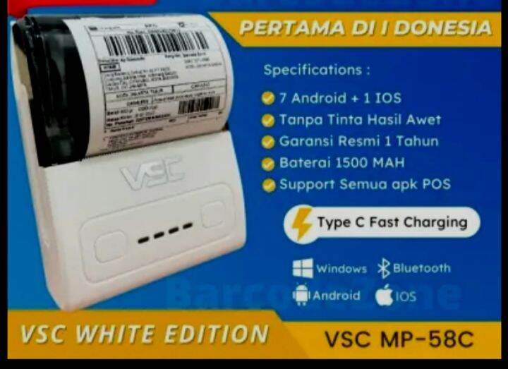Printer Bloutooth VSC PUTIH (2ND) | Lazada Indonesia