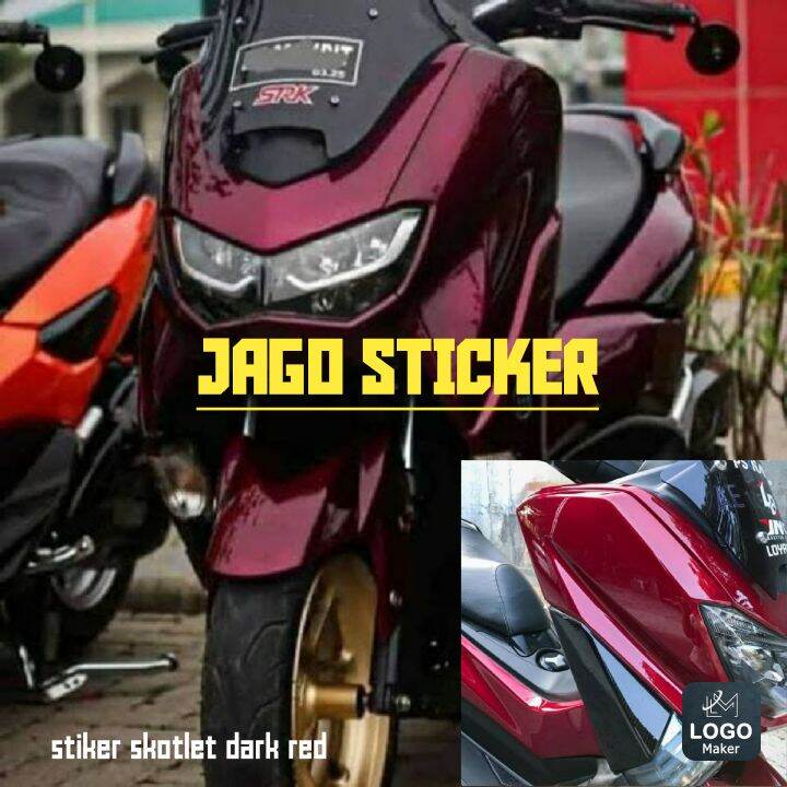 sticker skotlet merah tua mettalik candy stiker scotlet dark red candy ...