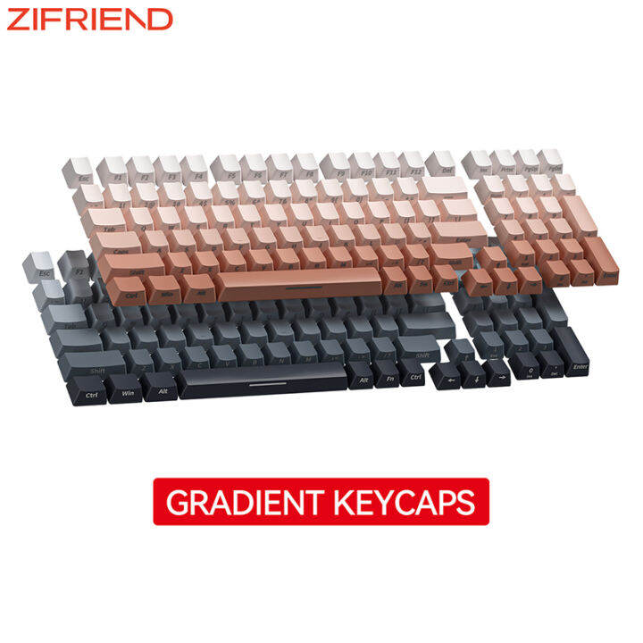 ZIFRIEND 132 keys Gradient Keycaps PBT Mechanical Keyboard Keycaps Side ...