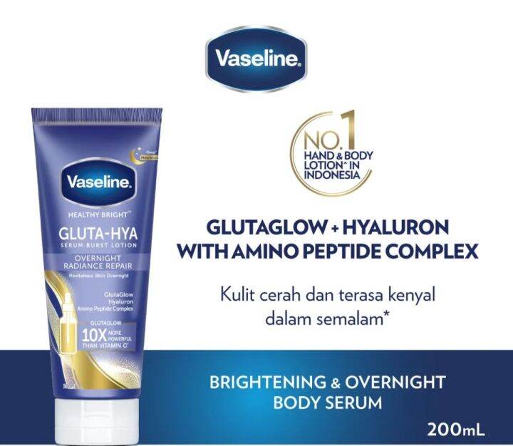 Vaseline Healthy Bright Gluta Hya Overnight Radiance Repair 200ml / 330 ...
