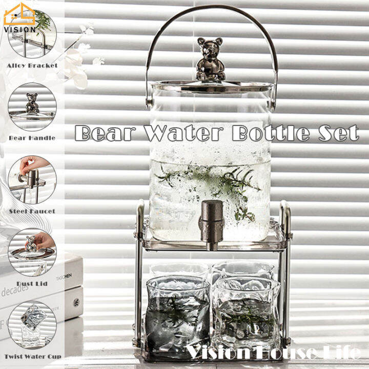 Vision Nordic 3.5L Gravity Water Dispenser Standing Glass Beverage ...