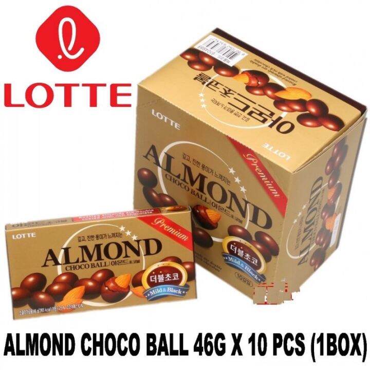 WHOLESALE KOREAN LOTTE ALMOND CHOCO BALL 46G x 10 (1 BOX) | Lazada PH