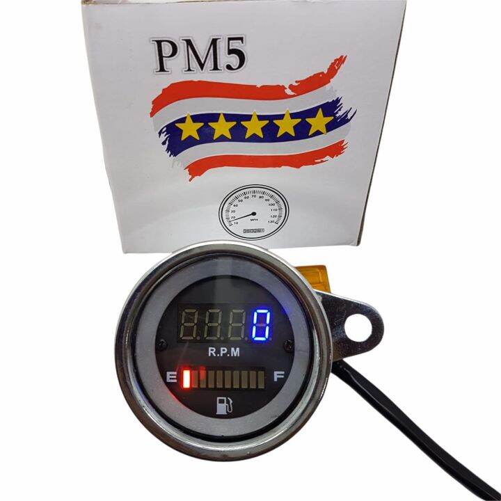 SPIDOMETER BULAT CHROME RPM DAN AMPER BENSIN LED UNIVERSAL KE SEMUA ...