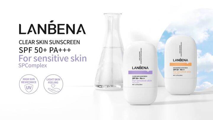 LANBENA Niacinamide Waterproof UV Sunscreen Repair Sunblock Sunscreen ...