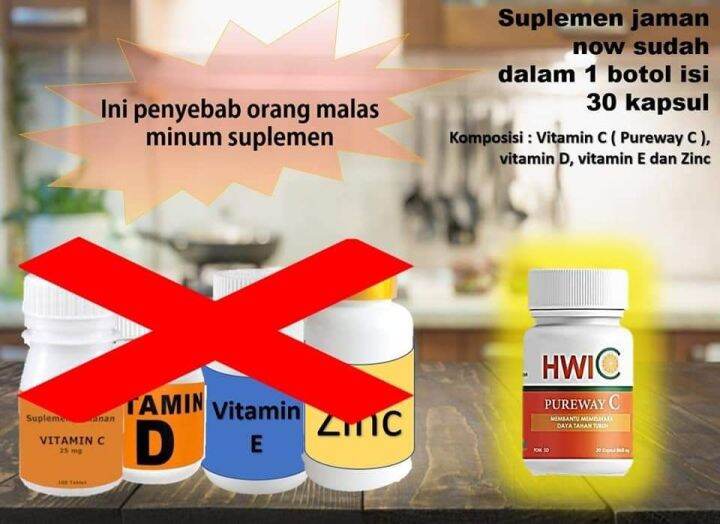 HWIC Original vitamin imboost C, D, E, Zinc multivitamin untuk imunitas ...