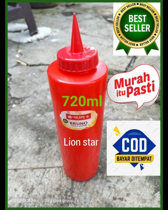 terlaris!!!!!/botol kecap/botol saus Lion star ukuran 720ml/botol ...