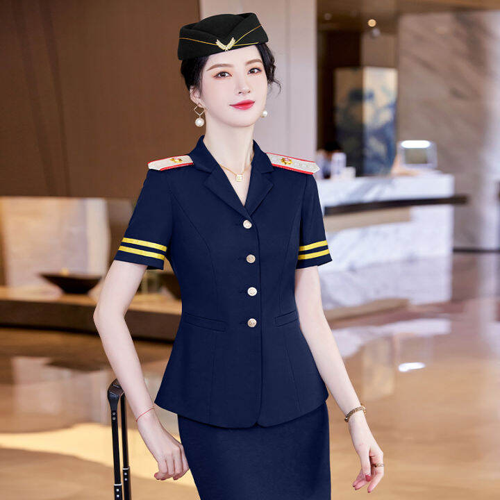 Summer High-Speed Rail Flight Attendant Uniform Ticket Inspector ...
