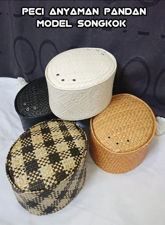 PECI ANYAMAN PANDAN KOPIAH ANYAM PANDAN MODEL SONGKOK | Lazada Indonesia