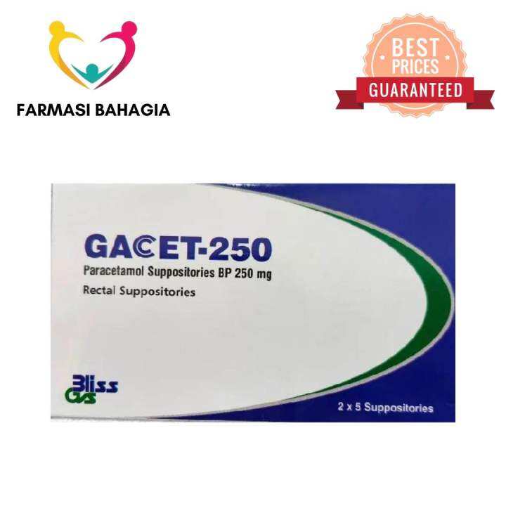 Gacet-250 Paracetamol Suppositories BP 250mg 2x5’s | Lazada