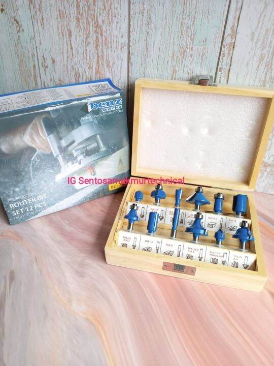 BENZ 12 PCS Mata Router Trimmer Profil Kayu Bit Set 12pcs | Lazada ...