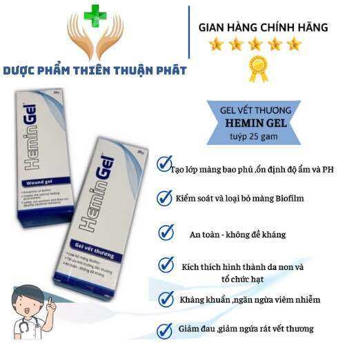 hemin gel - Gel dành cho vết thương hở, giảm đau, ngừa viêm, hạn chế sẹo, thâm | Lazada.vn