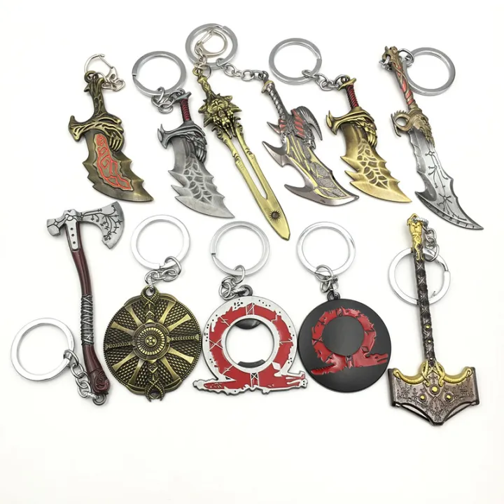 New Game God of War 5 Kratos Keychain Shield Prop Model Pendant Game ...