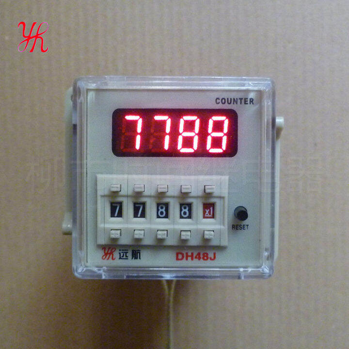 Yuanhang Dh48j Electronic Counter DH48J-8 Preset Counting Relay Silver ...