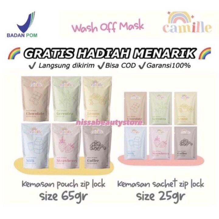 [ FREE KUAS ] PROMO Bayar ditempat Camille beauty BPOM by Nadshav - masker wajah masker jerawat ...