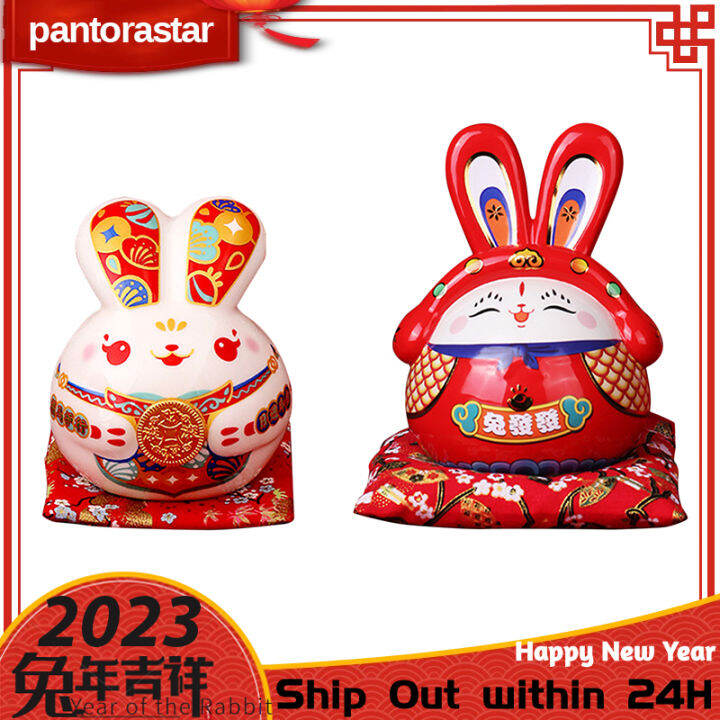 [eforcelxt] 2023 CNY Rabbit Year Rabbit Piggy Bank Decoration Mascot ...