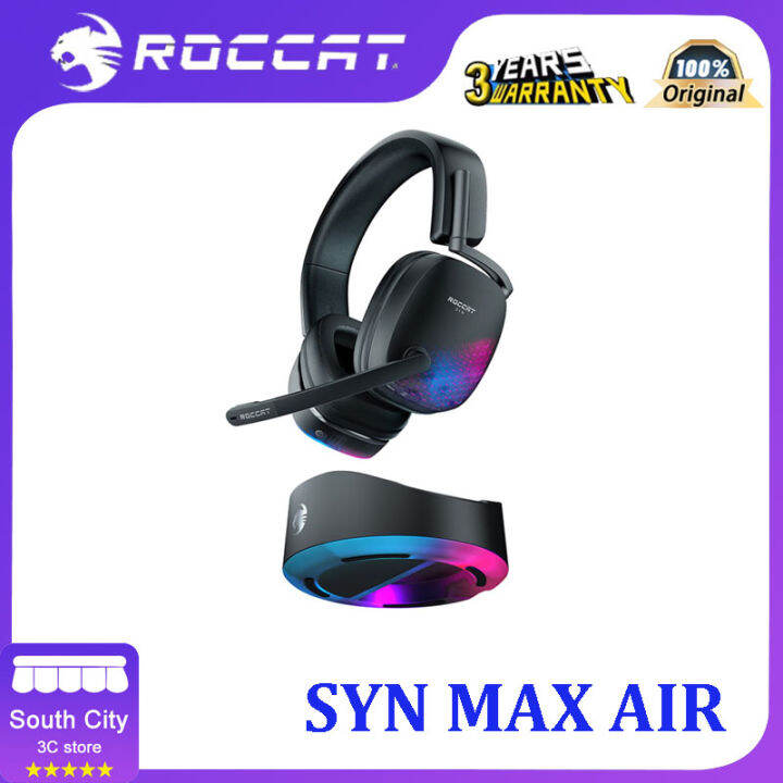 Roccat SYN MAX AIR Headworn wireless game computer headset RGB light ...