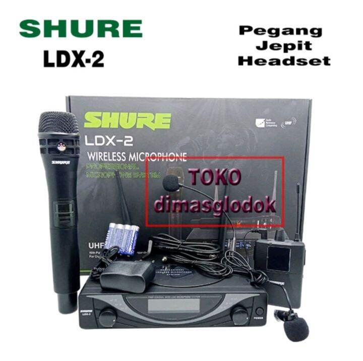Mic Wireless Shure Ldx2 Mikropon isi 3mic 1mic pegang+1mic jepit clip ...
