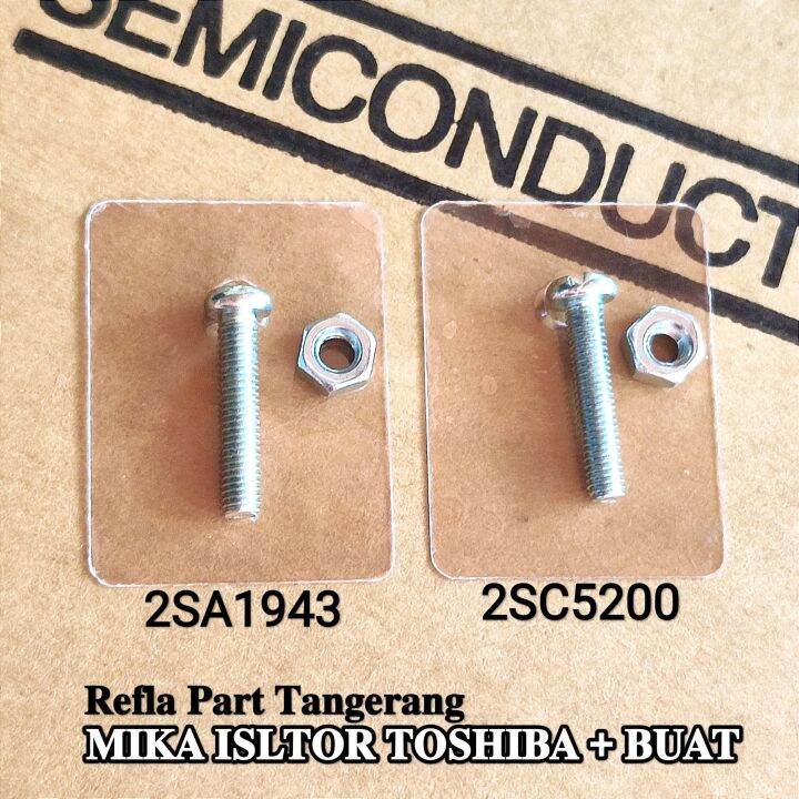 ( 8 PASANG ) MIKA ISOLATOR TOSHIBA 2SA1943 C5200 16 MIKA + 16 BUAT MUR ...