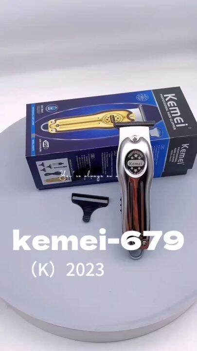 Kemei KM-679 Full Metal Body Hair Clipper Men's Adjustable Electric Cordless Hair Clipper ...