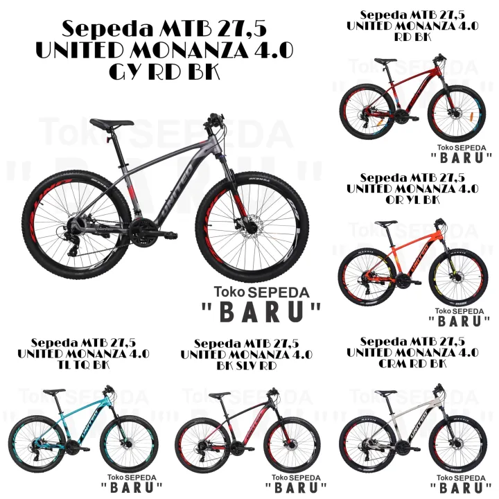 TB - Sepeda MTB UNITED MONANZA 4.0 Uk 27.5 Inch WARNA BARU | Lazada ...