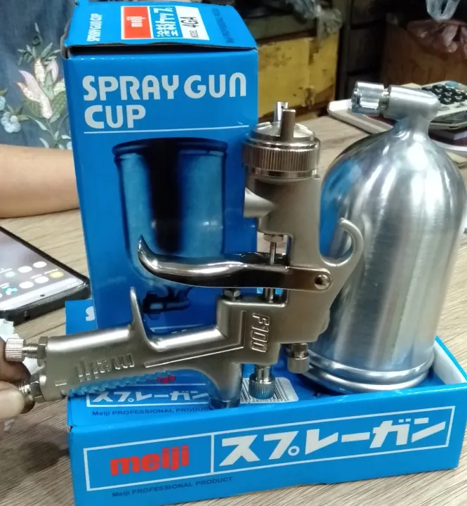 spray gun meiji f 100 tabung atas | Lazada Indonesia