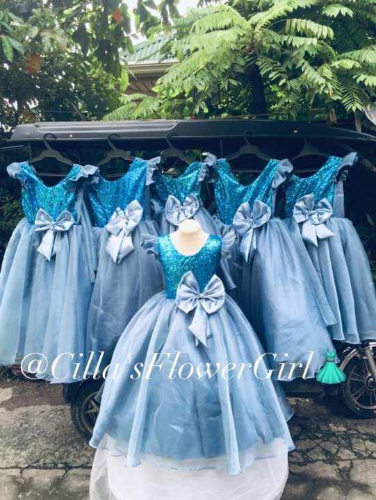 Dusty Blue Flower Girl Lazada Ph