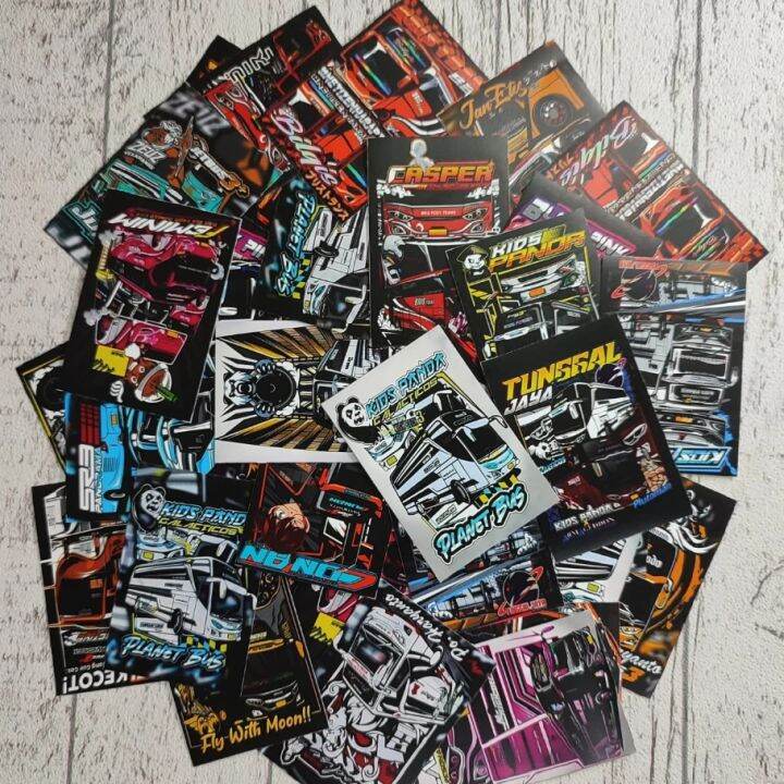 STICKER BUS BASURI 1 LEMBAR ISI 12 KOTAK STIKER ANAK ANAL VIRAL BUSS ...