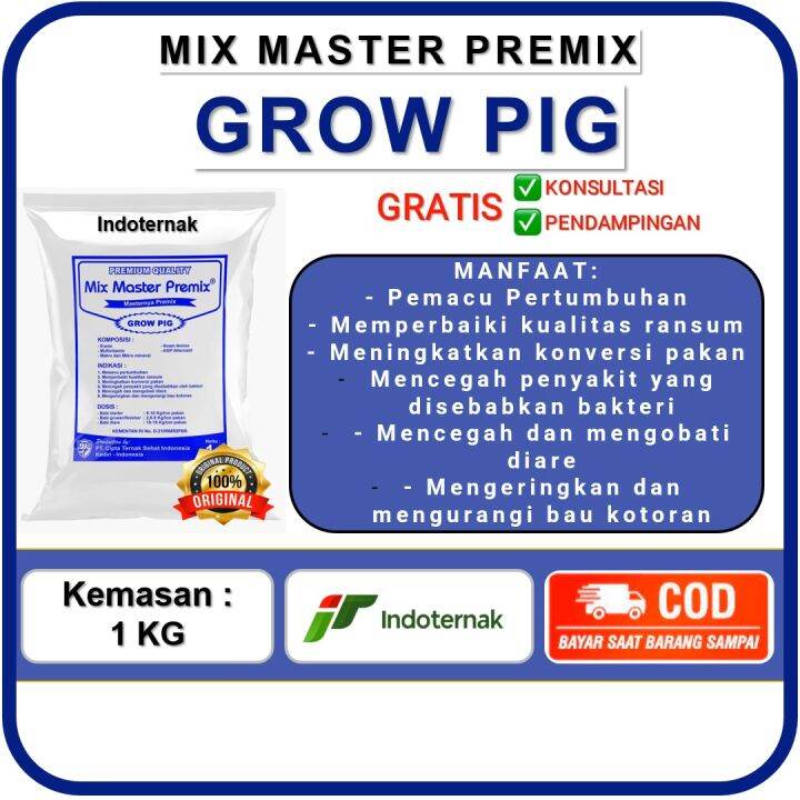 Mix Master Grow Pig - Suplemen Pakan Vitamin Babi Pemacu Pertumbuhan ...