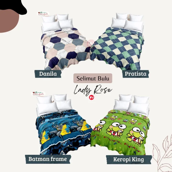 selimut lady rose ultraman keroppi batman superman hello kitty doraemon ...