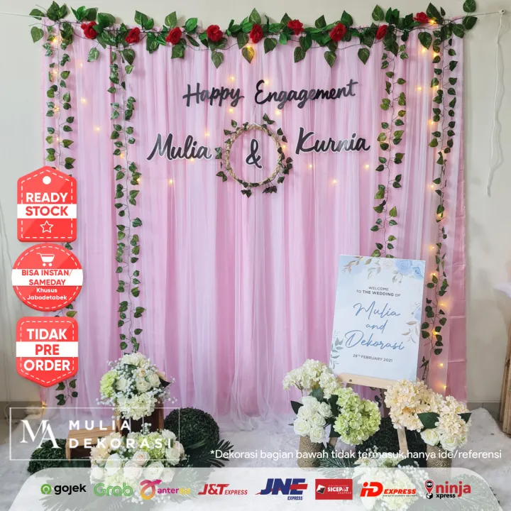 Dekorasi Lamaran Tunangan Background pernikahan Aqiqah Khitan 1 Set ...