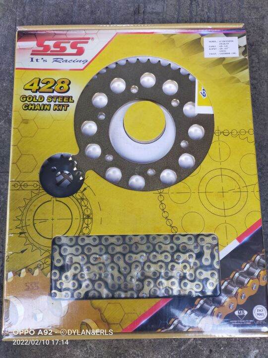 SSS CHAIN SET STEEL GOLD FOR SNIPER 150 /155 | Lazada PH