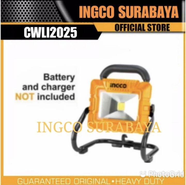 INGCO CWLI2025 LAMPU SOROT TEMBAK 20 WATT CORDLESS WORK LAMP 20V ...