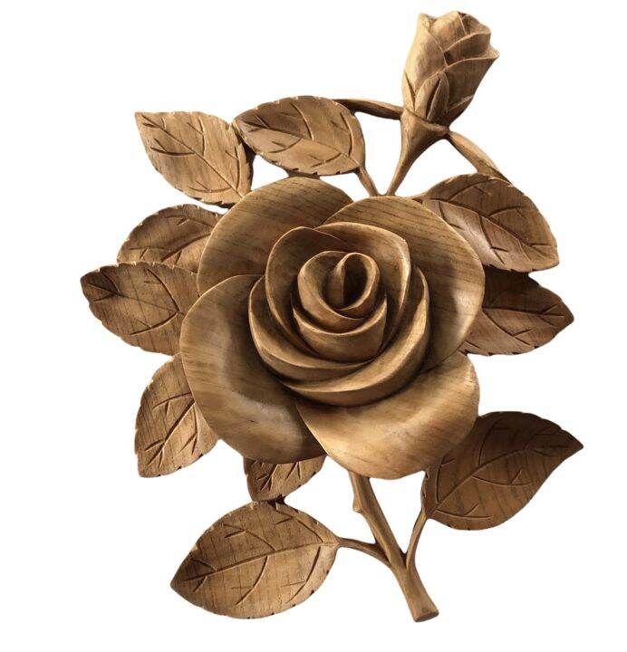Ukiran tempel kayu jati model bunga mawar | Lazada Indonesia