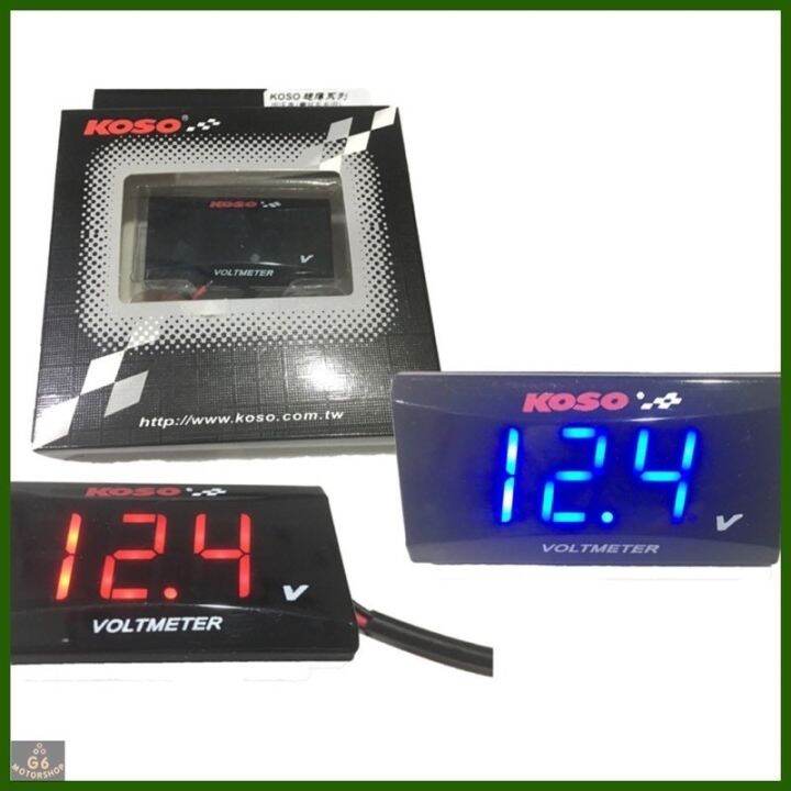 KOSO Voltage Meter 12V LED Digital Display Voltmeter Motorcycle Volt Gauge Panel Meter KOSO ...