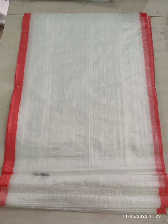 KARUNG BERAS 5 KG TRANSPARAN POLOS ISI 50 LEMBAR (strip merah) | Lazada ...