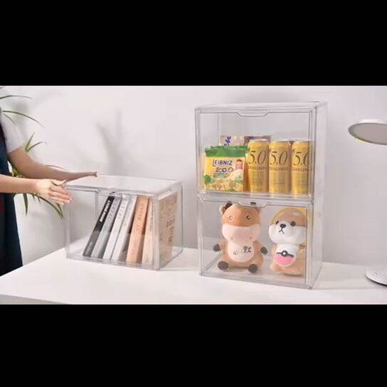 DYZY Acrylic ShoeBox Clear Front Drop and Side Drop Clear Container ...