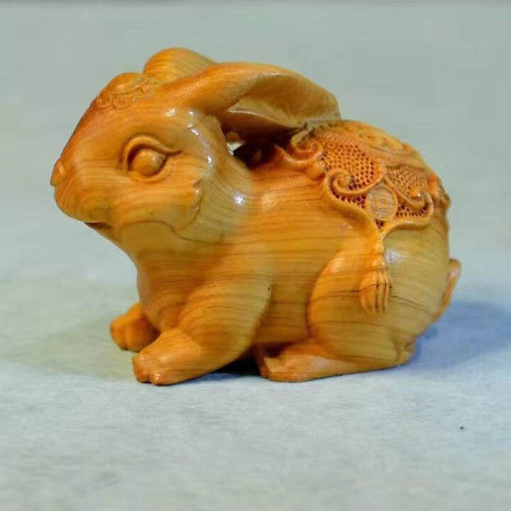 Taihang Thuja Sutchuenensis Wood Carving Bunny Hand Pieces Crafts ...