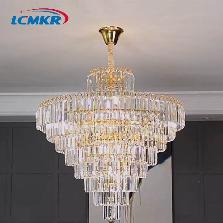 LCMKR โคมระย้าคริสตัลยุโรป โคมไฟระย้า LED โคมไฟระย้าแสงหรูหรา โคมไฟในร่ม ห้องนอนของโรงแรม โคมไฟ ...