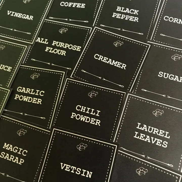 2x2 Black Condiments Sticker, Label, Waterproof, Vinyl Sticker ...