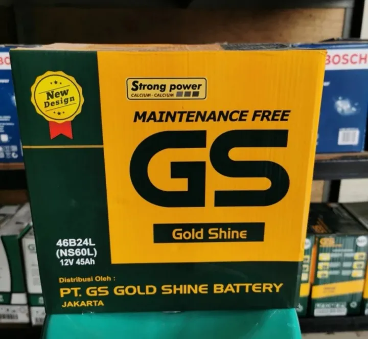 AKI BATERAI KERING GS GOLDSHINE MF NS60L/46B24L 12V 45AH NS 60L CALYA ...