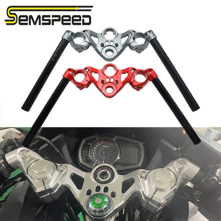 SEMSPEED Motorcycle Handlebar Handle Bar Fork Tube Clip Top Clamp For ...