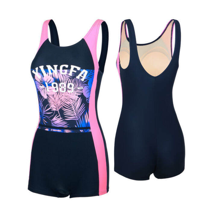 Yingfa 2023ชุดชายหาดชุดว่ายน้ำวันพีชเปลือยหลังพร้อมชุดว่ายน้ำแผ่นหน้าอกชุดว่ายน้ำสตรีพิมพ์ลาย ...