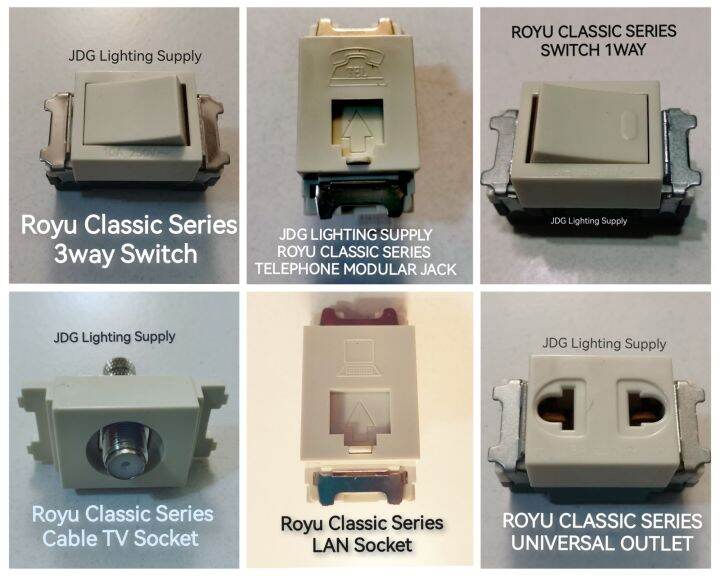 ROYU WIRING DEVICE CLASSIC SERIES (Univ. Outlet, Switch 1Way, Tel ...