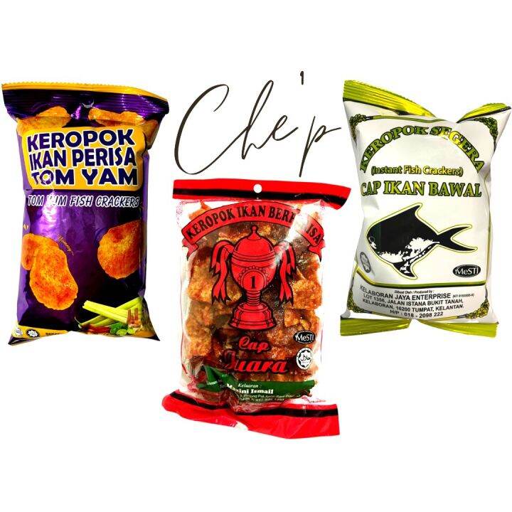 HOT COMBO | 3 PACKS KEROPOK TOMYAM, KEROPOK SIRA JUARA & KEROPOK IKAN ...