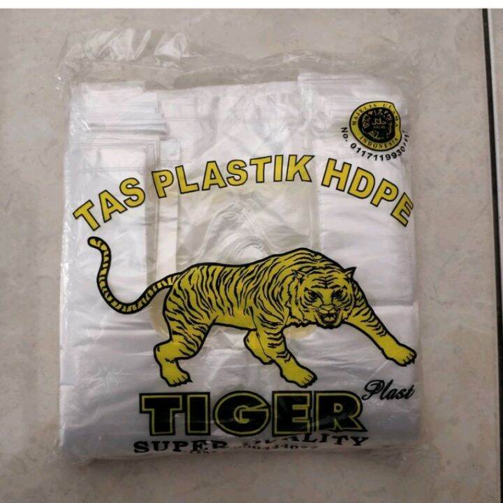 Kantong Plastik TIGER 3 ONS HDPE UKURAN 15. Kresek bening/kresek putih ...