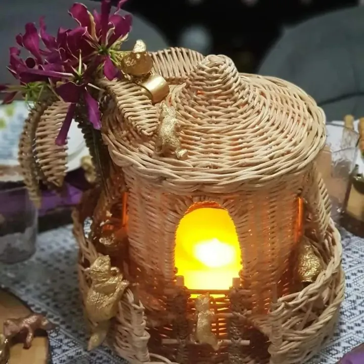 Natural handwoven Bahay Kubo Wicker Rattan Lantern | Lazada PH